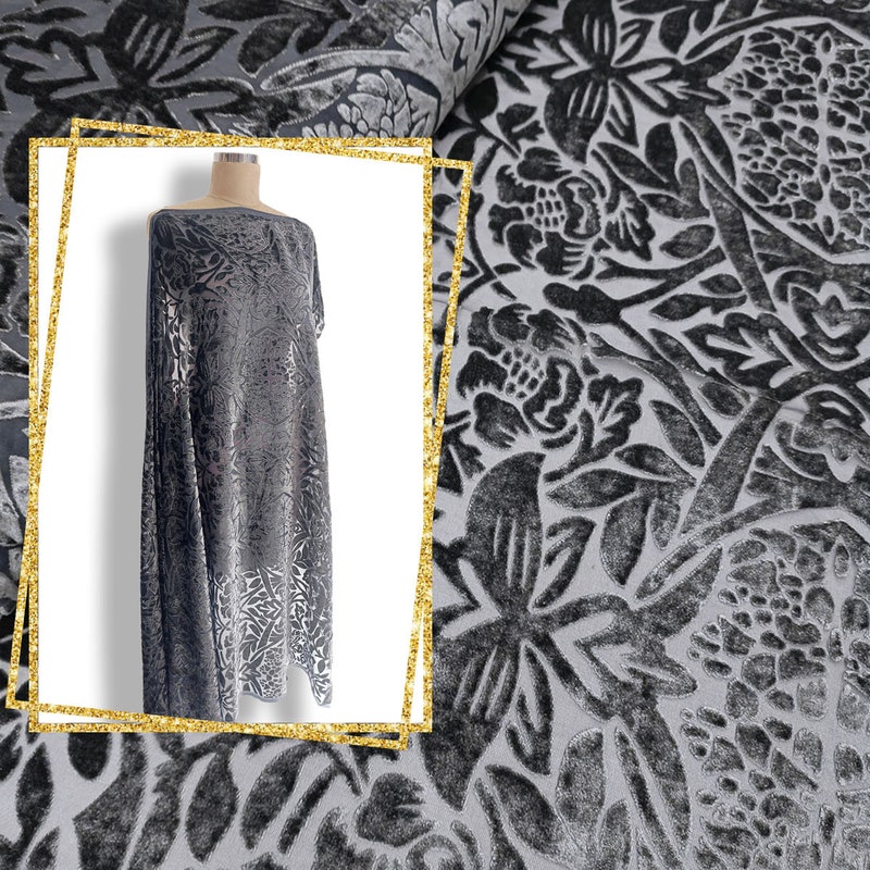 Burnout Silk Velvet Fabric - Etsy