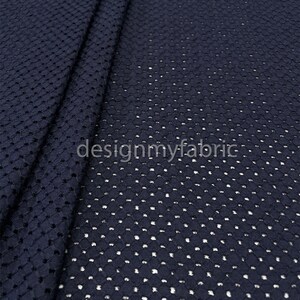 Navy eyelet fabric store