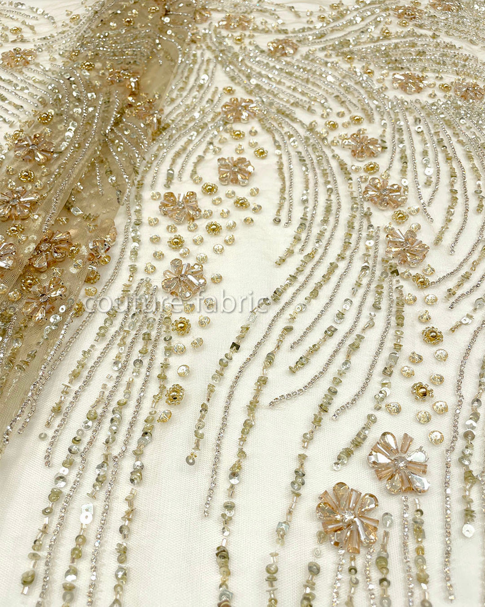 Free Shipping. Gold Color Embroidery Couture Lace - Etsy