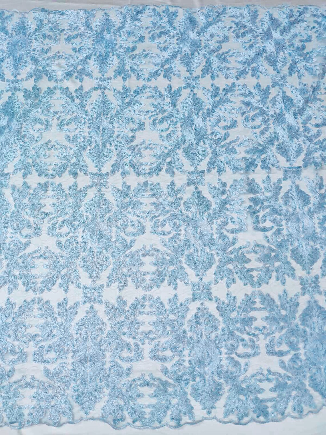 Free Shipping. Light Blue Embroidered Baroque Lace Fabric 20523 - Etsy