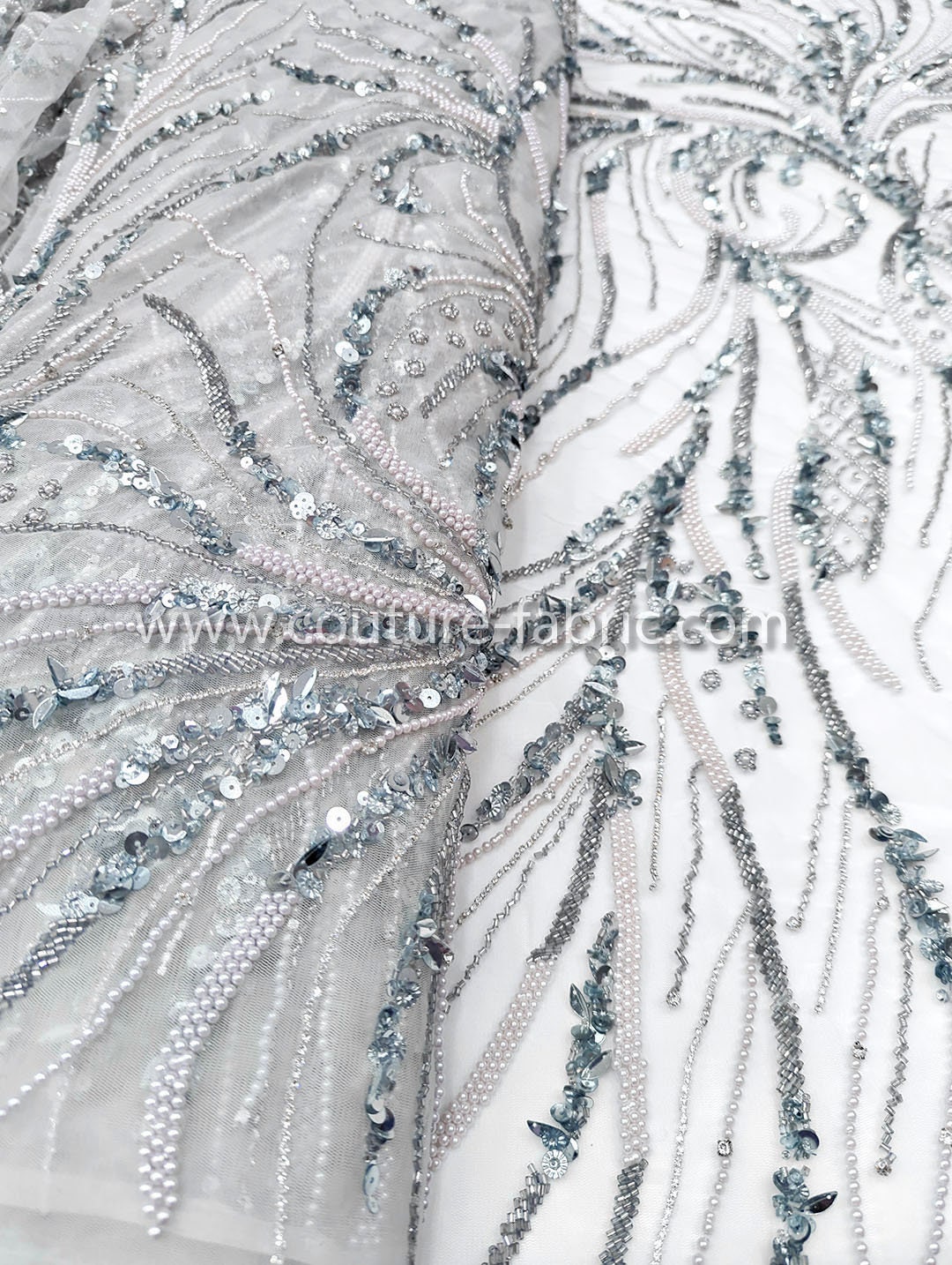 Free Shipping. Dusty Blue Color Embroidery Couture Lace - Etsy