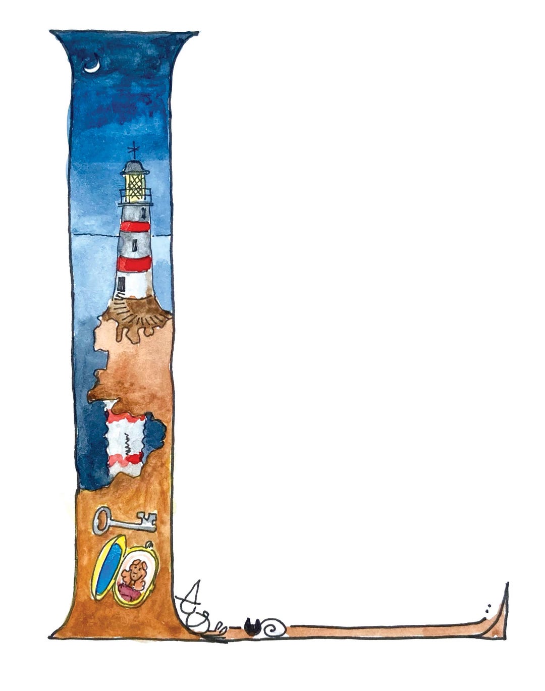 L Alphabet A5 Print - Etsy