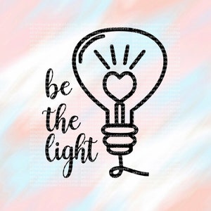 Be the Light Decal/hand Drawn Lightbulb Decal - Etsy