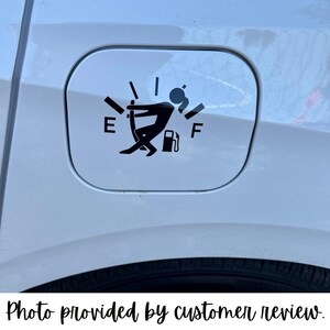 Funny Gas Gauge Decal | Stick Figure Ponytail Fuel Sticker | Empty Tank ...