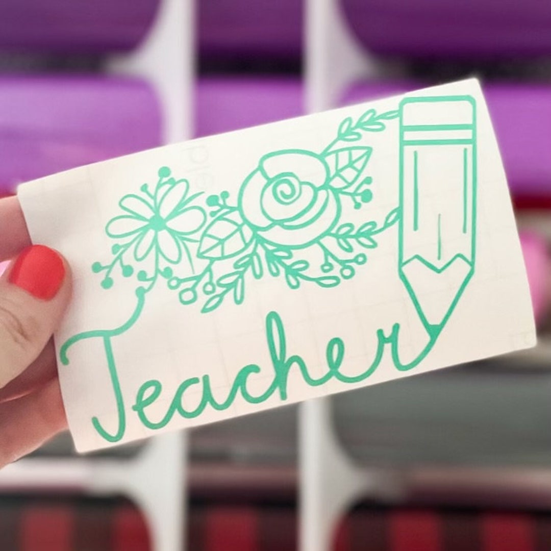 Floral Teacher Decal/teacher Gift/educator Decal/teacher Appreciation ...