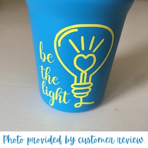 Be the Light Decal/hand Drawn Lightbulb Decal - Etsy