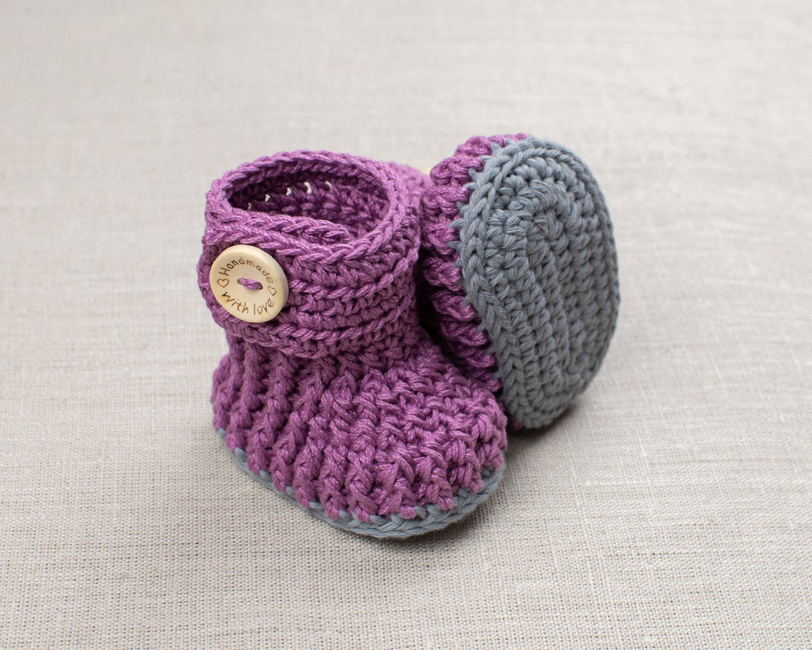 CROCHET PATTERN Crochet Baby Booties Violet Drops Baby | Etsy
