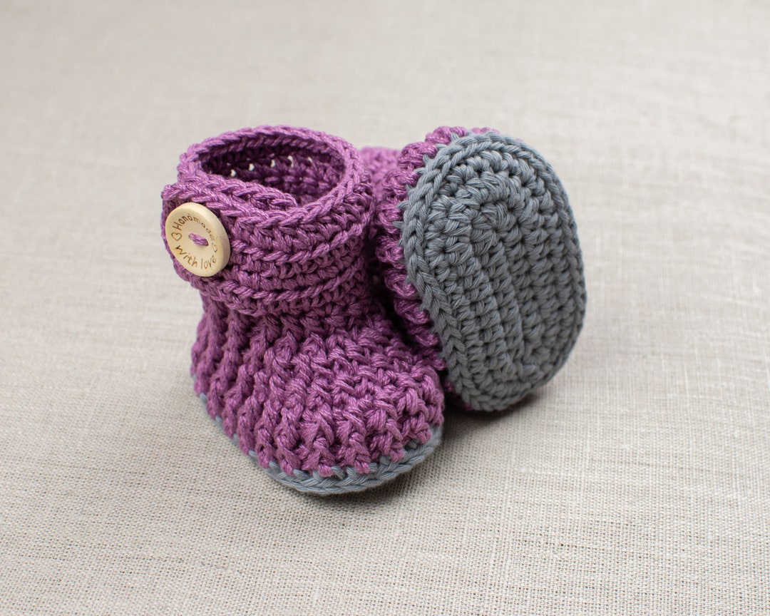 CROCHET PATTERN - Crochet Baby Booties Violet Drops - Baby Shoes - PDF ...