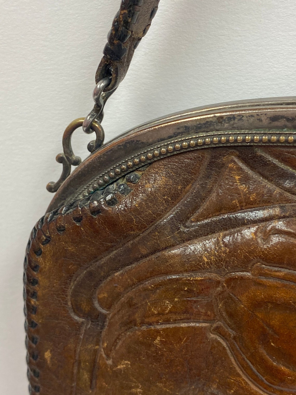 Vintage Early 1900's Art Nouveau Sterling & Leather Purse | Etsy