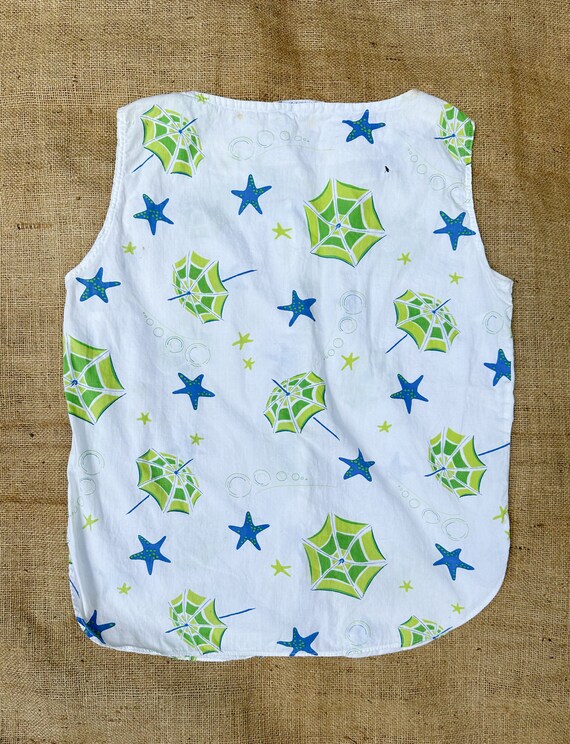 1950’s Sanforized Beach Pattern Button Front Cotton T… - Gem