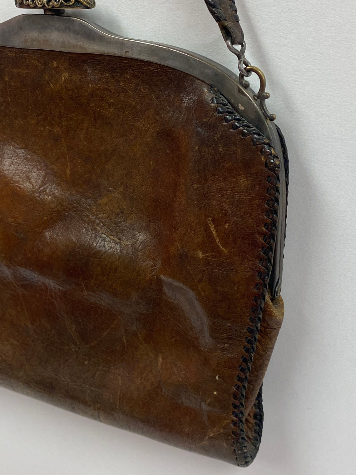 Vintage Early 1900's Art Nouveau Sterling & Leather Purse | Etsy