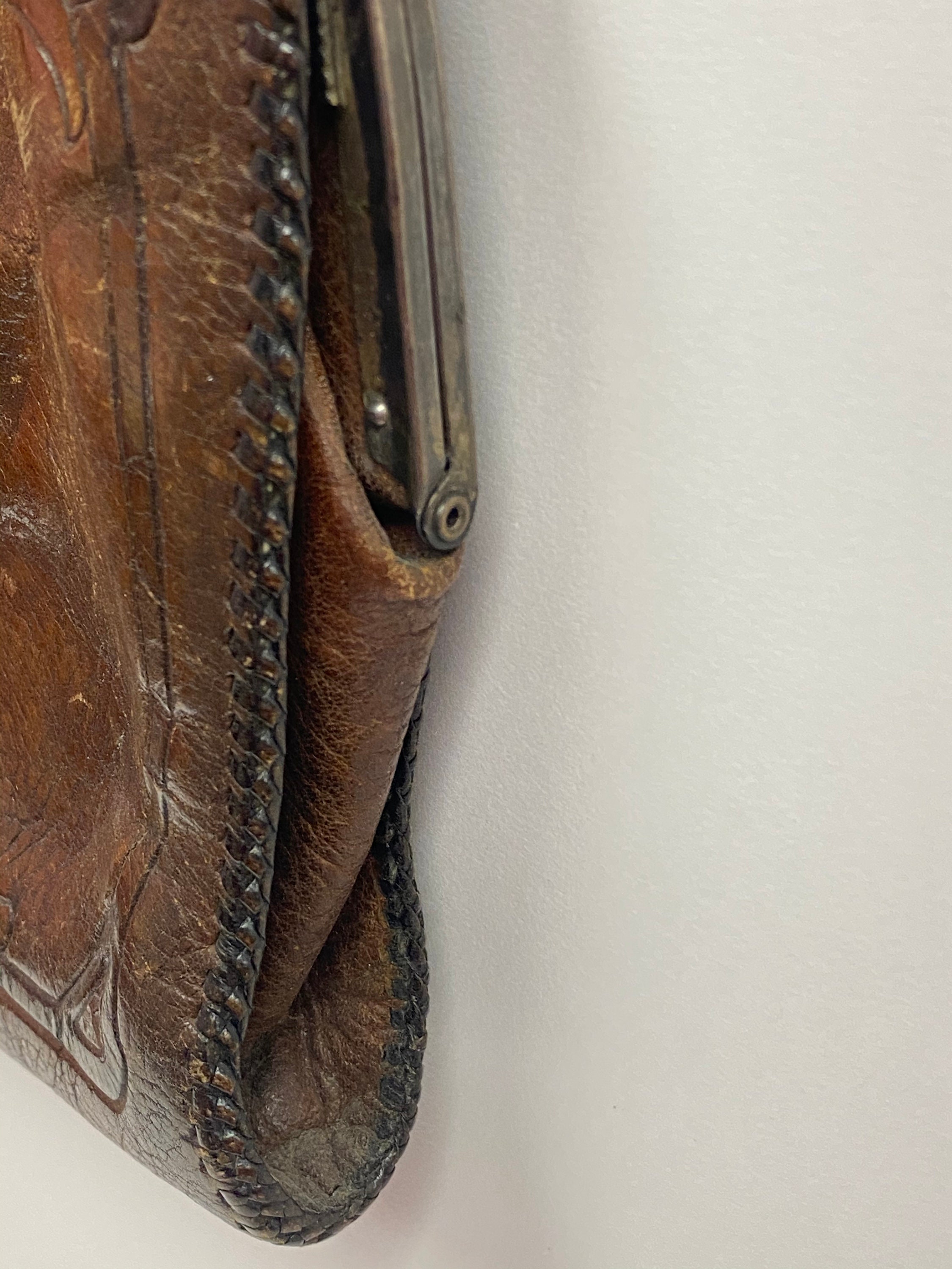 Vintage Early 1900's Art Nouveau Sterling & Leather Purse | Etsy