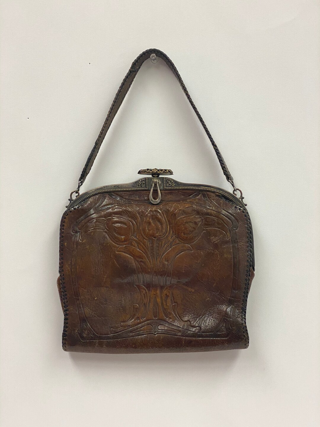 Vintage Early 1900's Art Nouveau Sterling & Leather Purse - Etsy