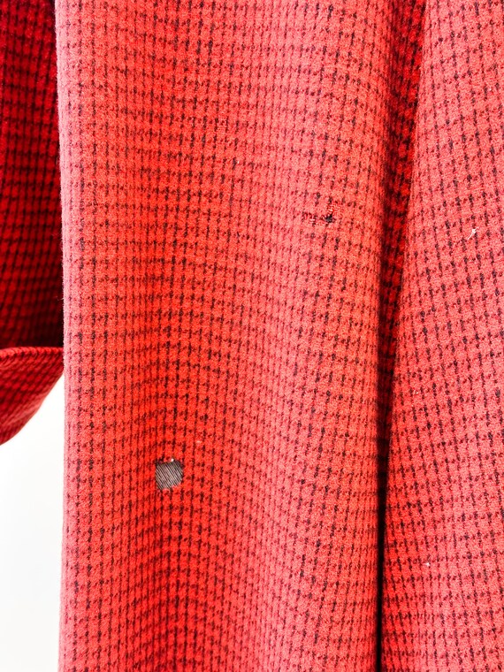 Vintage 1940's Red Plaid Wool Coat - Gem