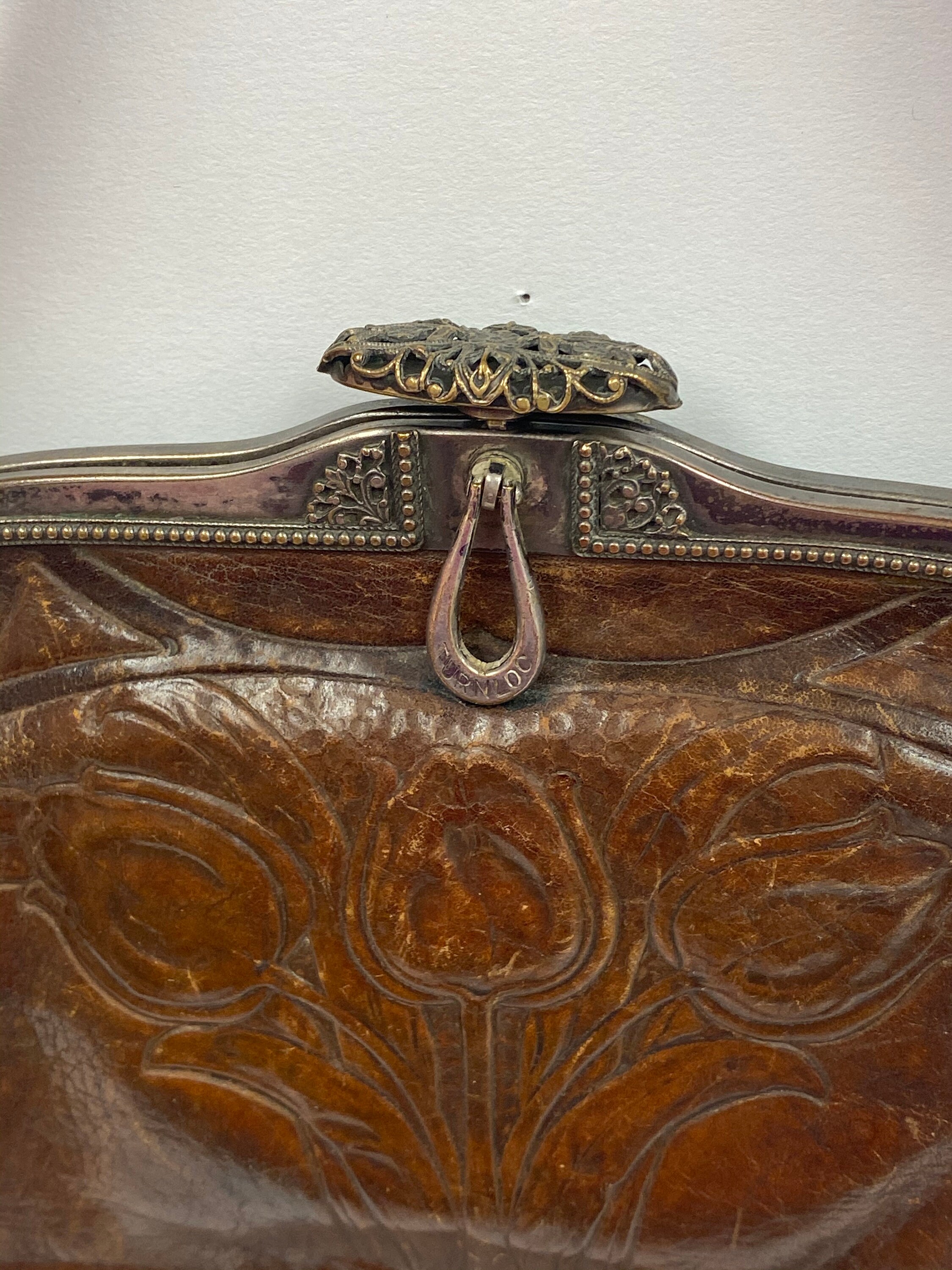 Vintage Early 1900's Art Nouveau Sterling & Leather Purse | Etsy