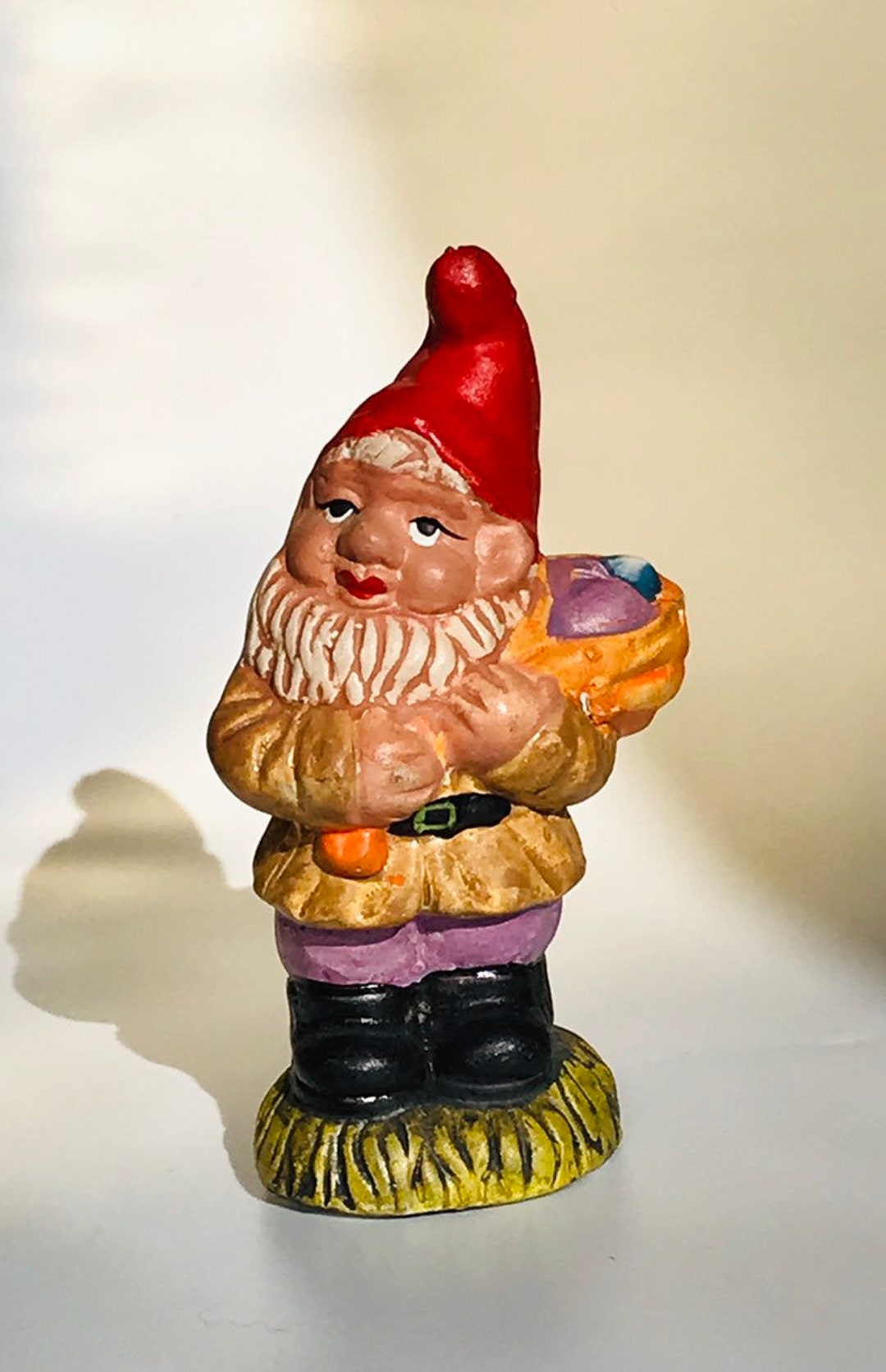 Rare Vintage Christmas Gnome Collectible Figurine, Gnome Carrying Toys ...