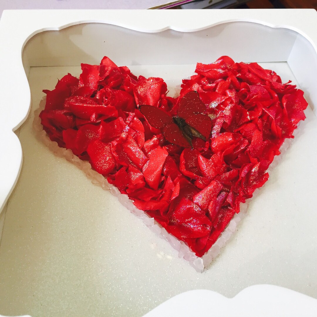Real Preseved Red Rose Petal, Red Glider Butterfly, and Rose Quartz ...