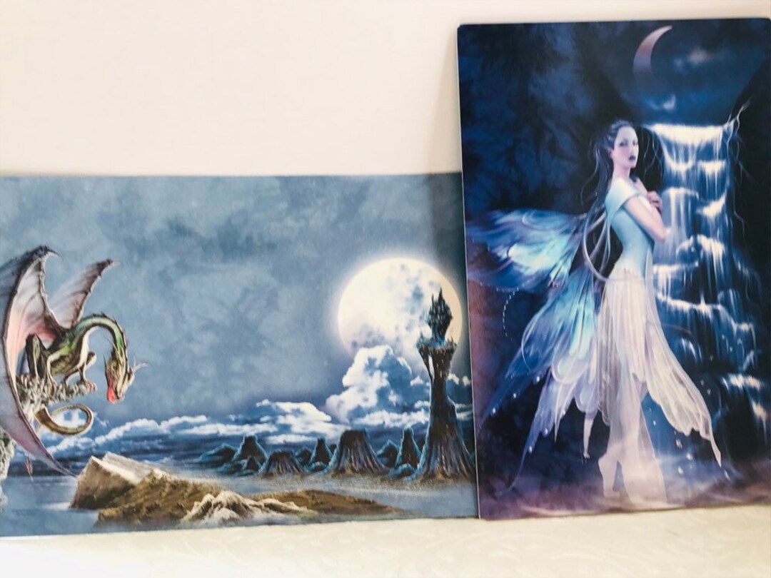 Rare Vintage Fairy and Dragon Card, Fairy Greeting Card - Etsy