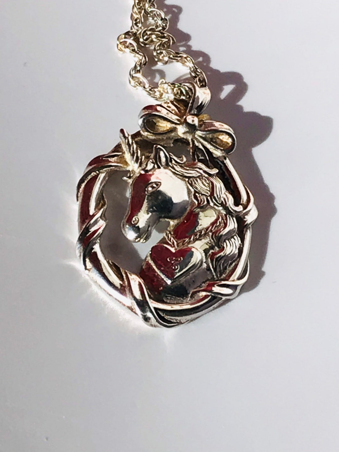 Very RARE Gorham Sterling 14k Gold Accented Unicorn Pendant, Rare ...