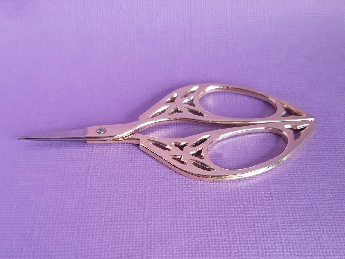 Embroidery scissors gold tone craft scissors yarn snips | Etsy