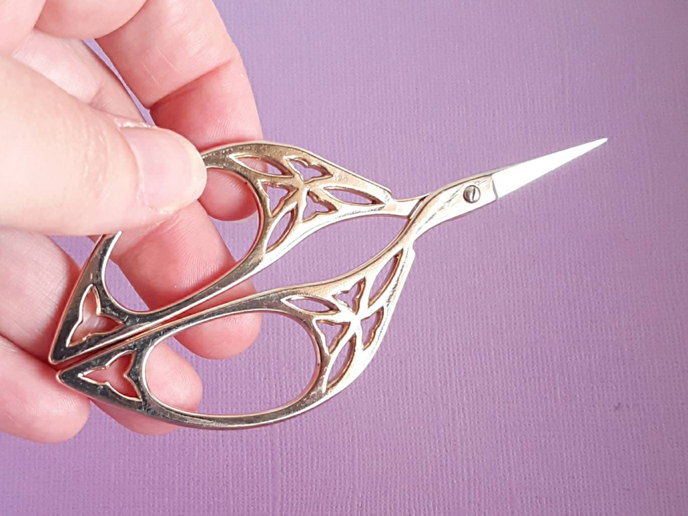 Embroidery scissors gold tone craft scissors yarn snips | Etsy