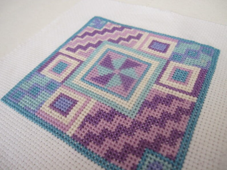 Cross Stitch Pattern by PDF Download - 'pinwheel Purple' Cross Stitch ...