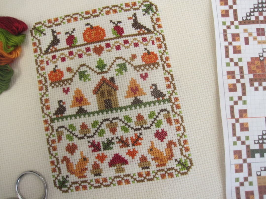 Autumn Cross Stitch, Cross Stitch Pattern by PDF Download, 'autumn Mini ...