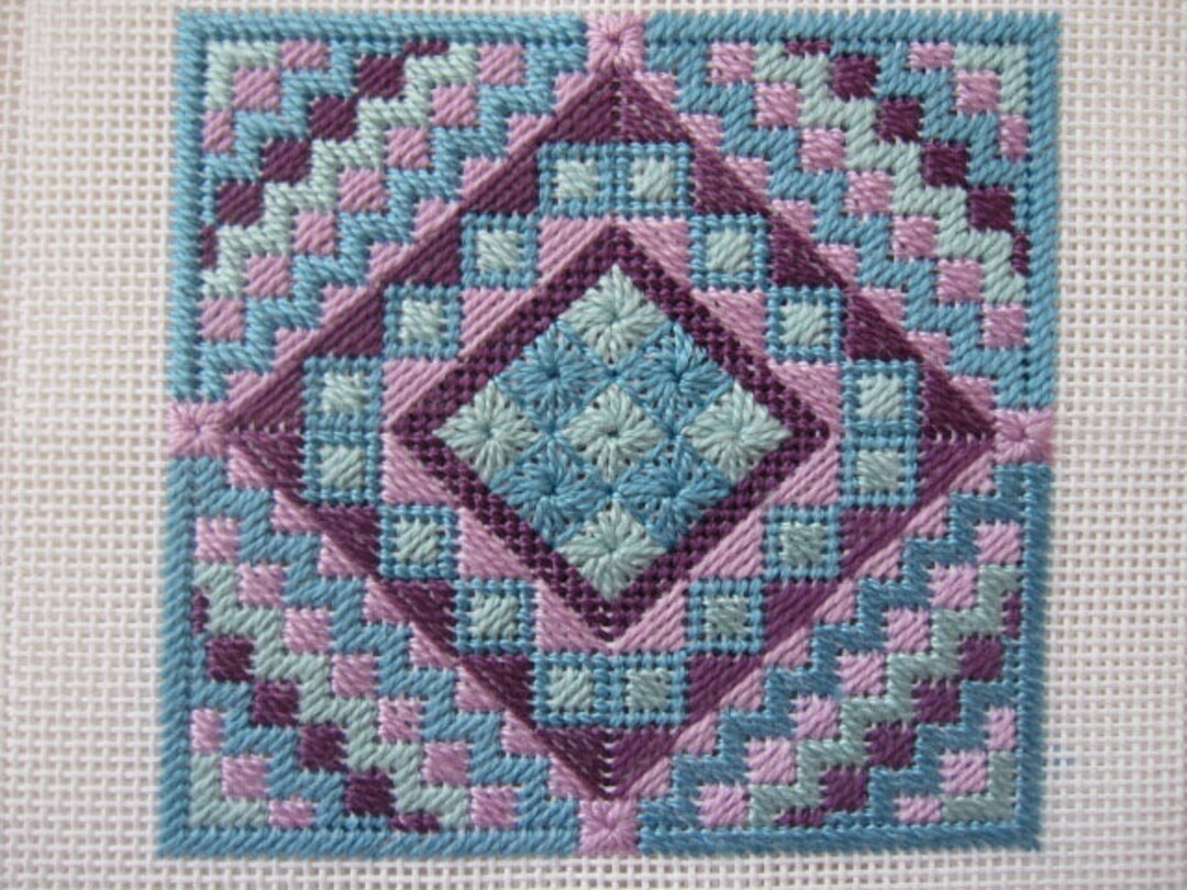 Needlepoint Embroidery Chart - Canvas Work 'diamonds' - Instant ...