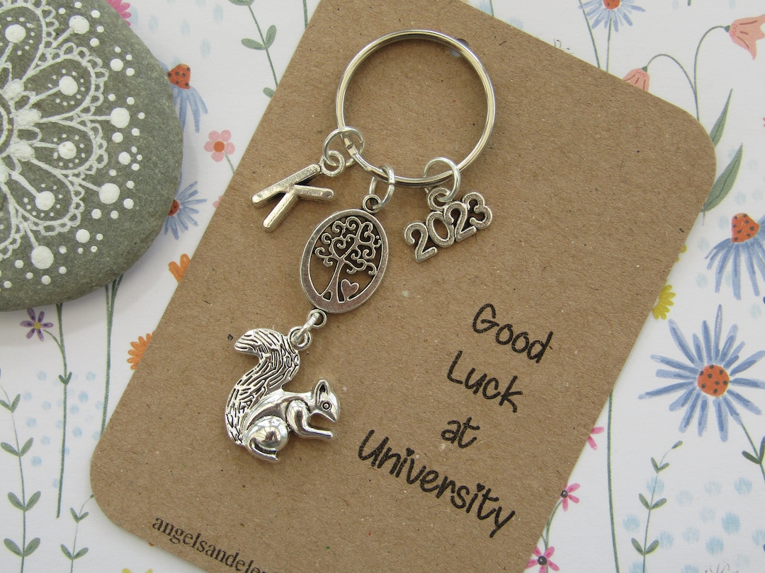 Good Luck at University / College / School Gift, Squirrel Keyring ...