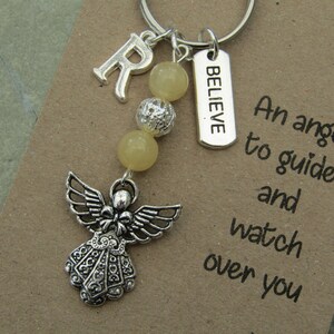 Angel Keyring, Guardian Angel Gemstone Keychain, Guardian Angel ...