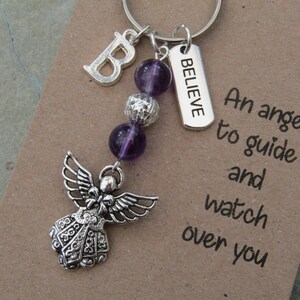 Angel Keyring, Guardian Angel Gemstone Keychain, Guardian Angel ...