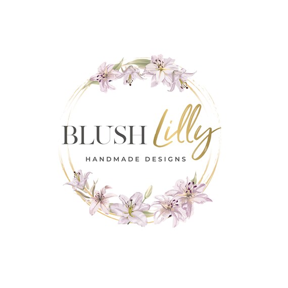Lily Logo Design Lilly Flower Logo Floral Wreath Logo - Etsy UK