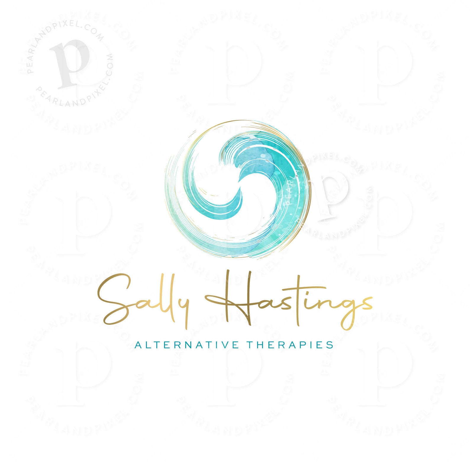 Wellness Logo Design: Teal Wave, Abstract Branding - Etsy New Zealand