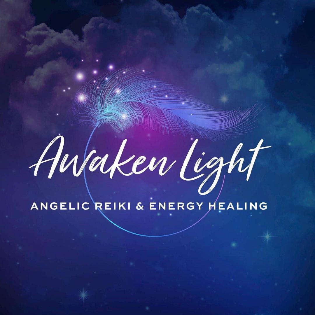 Angelic Reiki Logo, Spiritual Feather Design for Healing Brands - Etsy