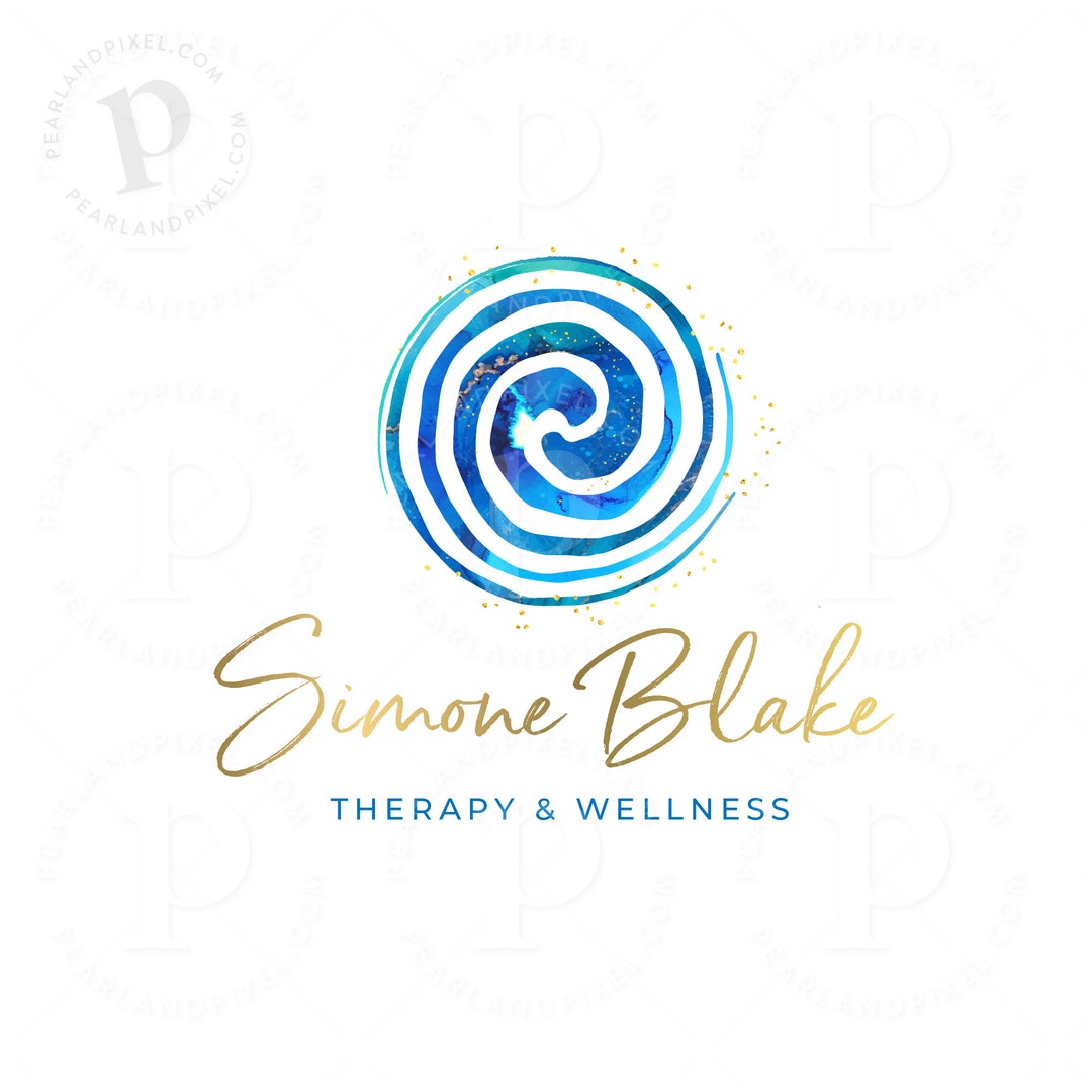 Wellness Logo Design, Blue Wellness Logo, Spiral Logo Design, Abstract ...