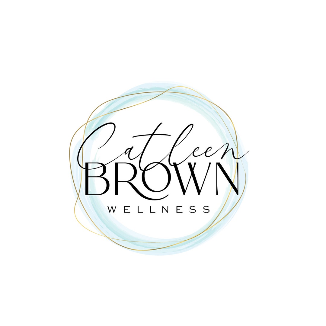 Wellness Logo Design, Blue Circle With Gold, Health and Beauty Branding ...