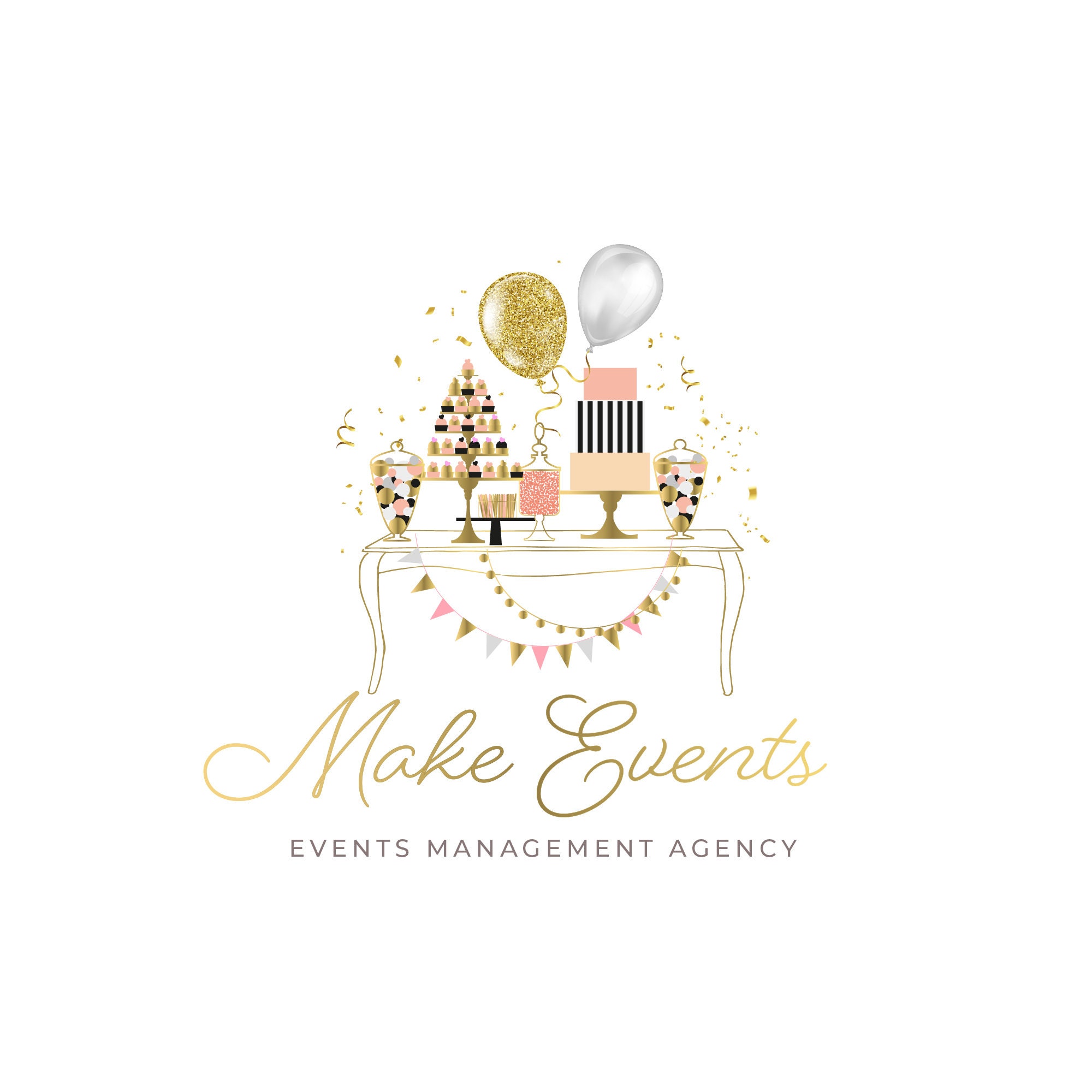 Party Planner Logo Cartoon Custom Portrait Event planner logo Balloon ...