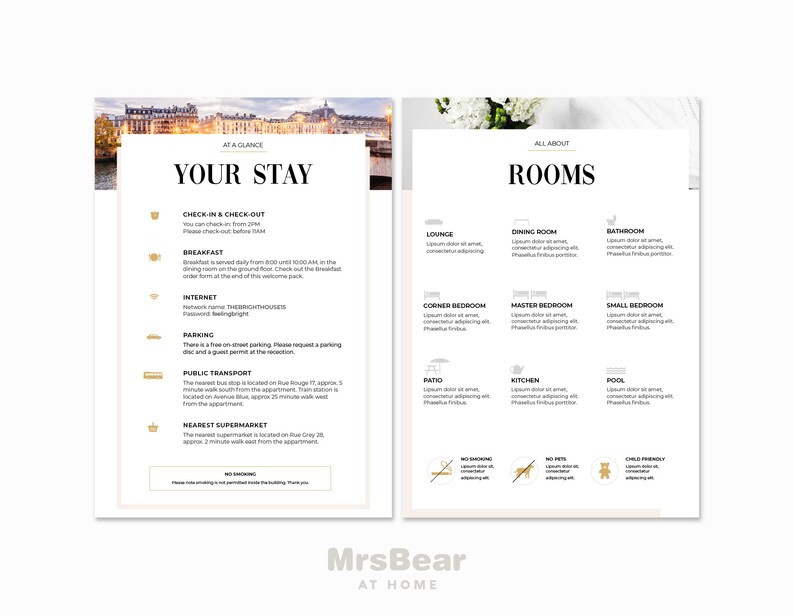 Welcome Pack Template for Airbnb Hosts Guest Houses Hotels | Etsy