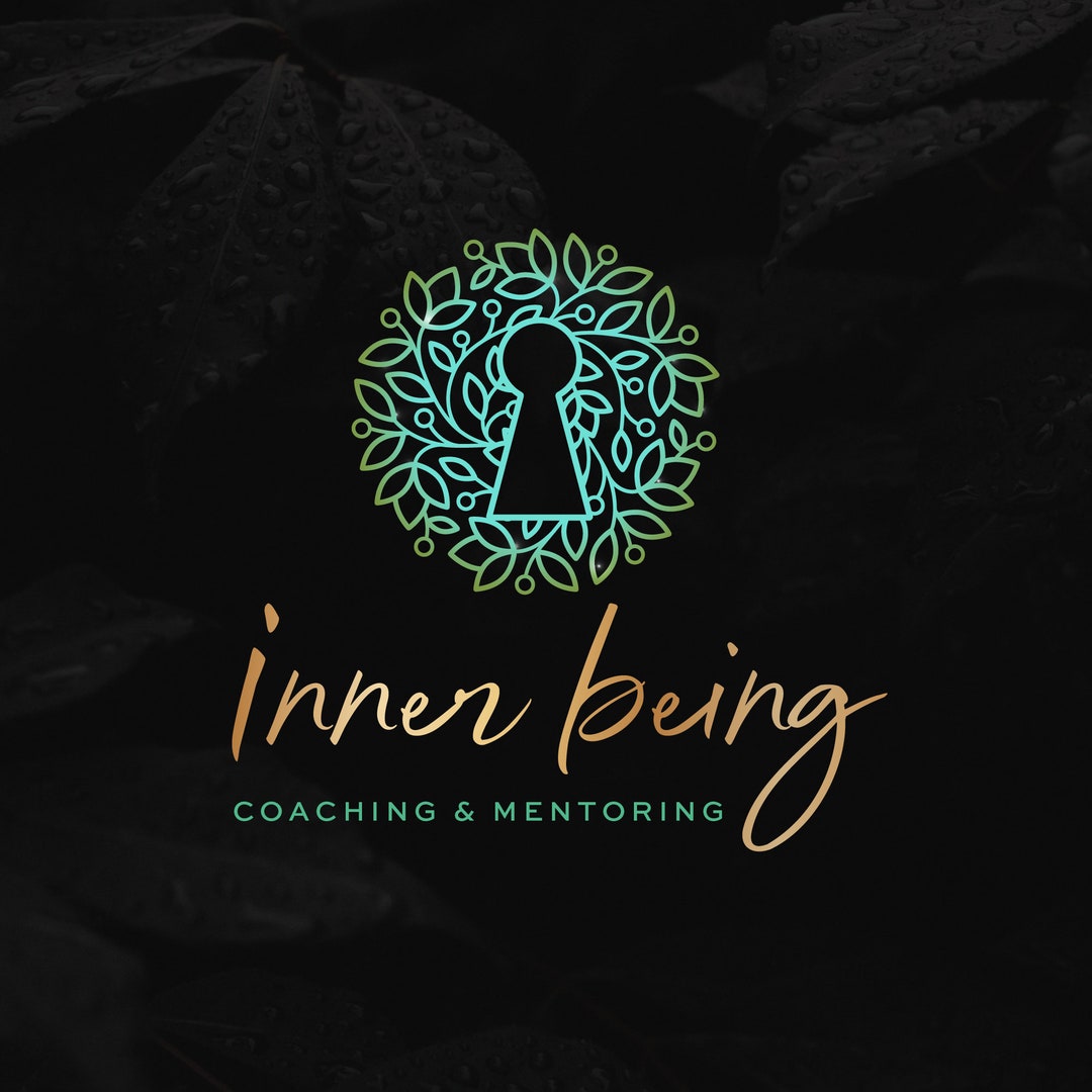 Coaching and Therapy Logo, Keyhole Logo Design, Green and Gold Logo ...