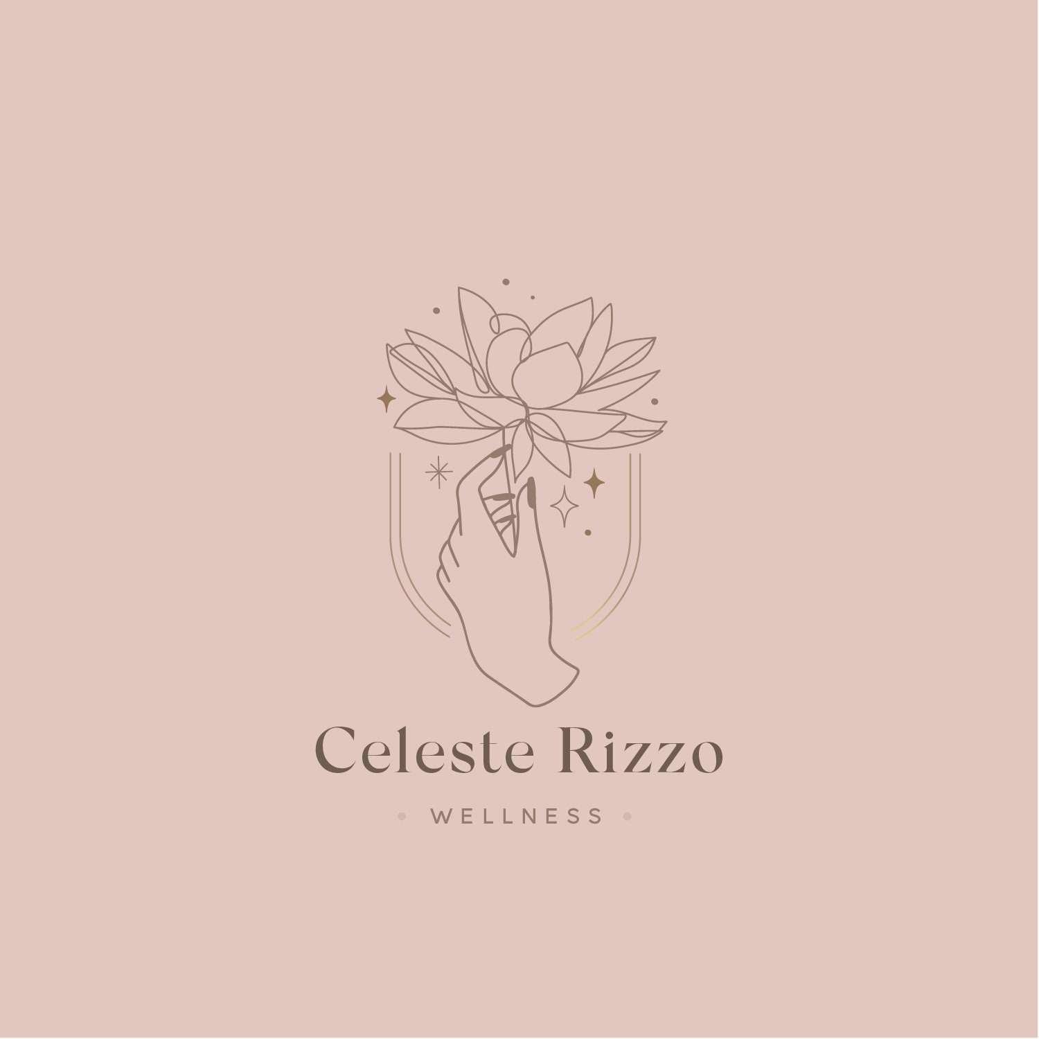 Boho Logo Design Branding Package Premade Hand Drawn Hand | Etsy