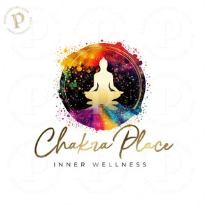Chakra Healing Logo, Lotus Concept Design, Spiritual Branding in Gold ...