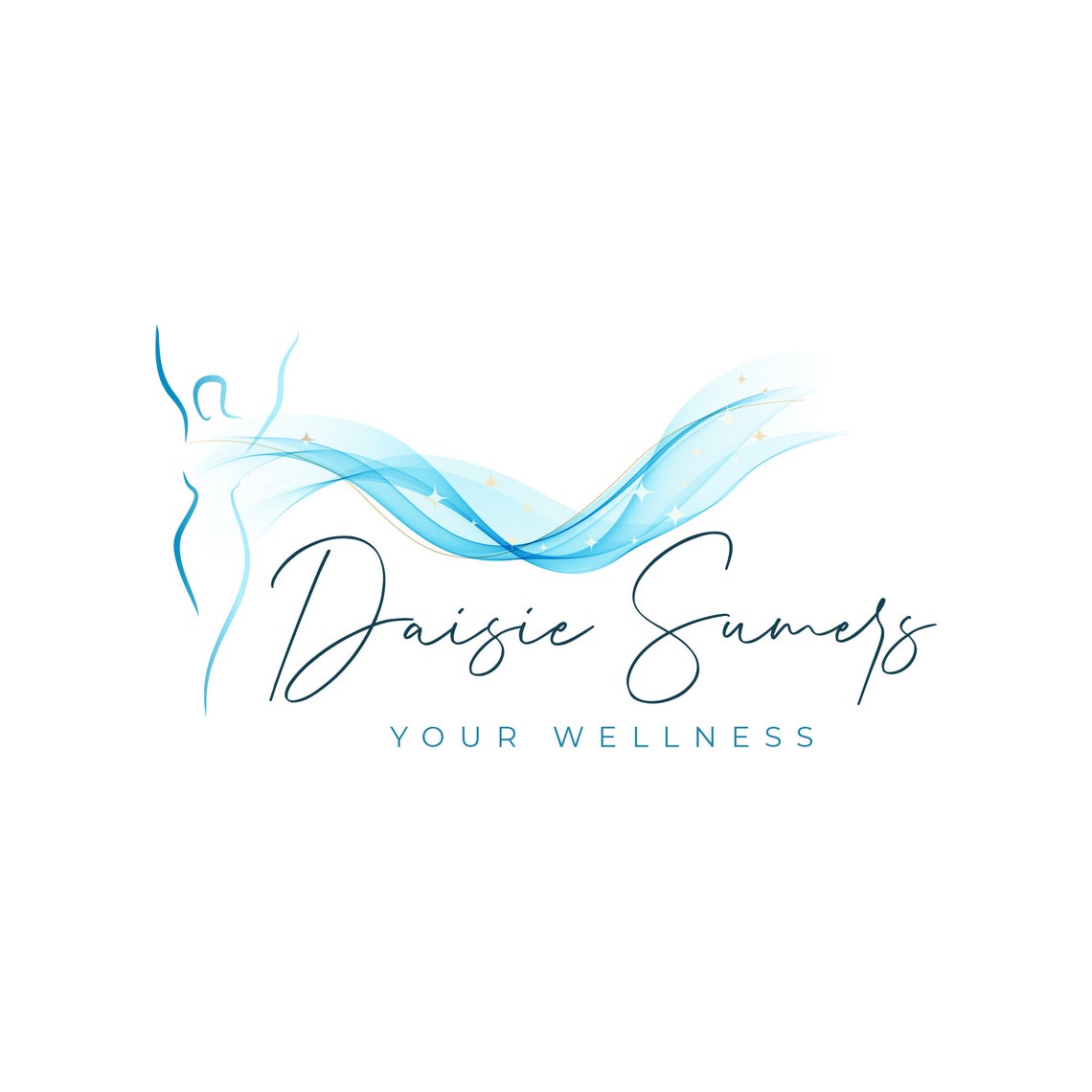 Wellness Logo Design Blue Logo Wave Logo Design Freedom | Etsy