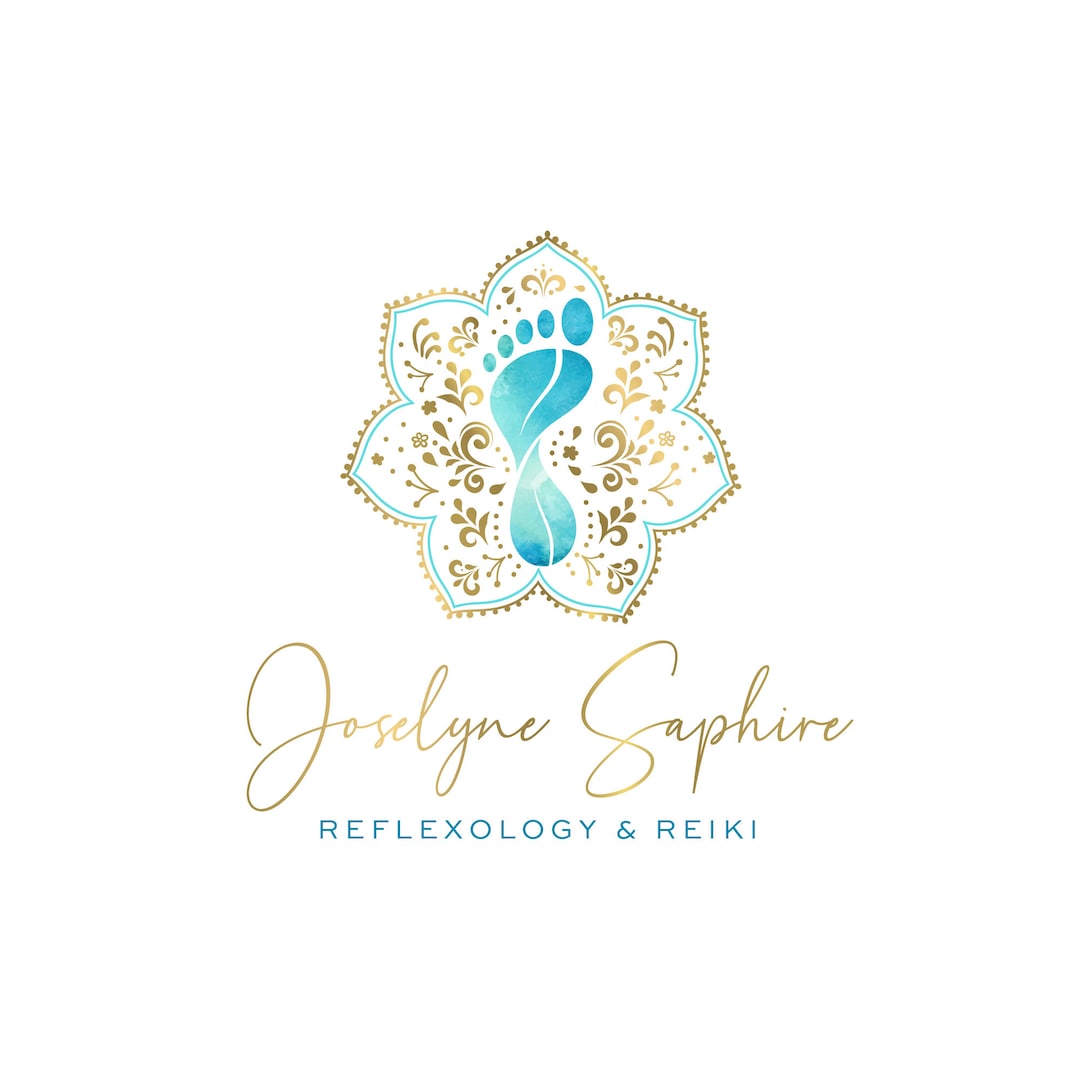 Personalized Reflexology Logo Design - Healing Blue Watercolor Foot ...