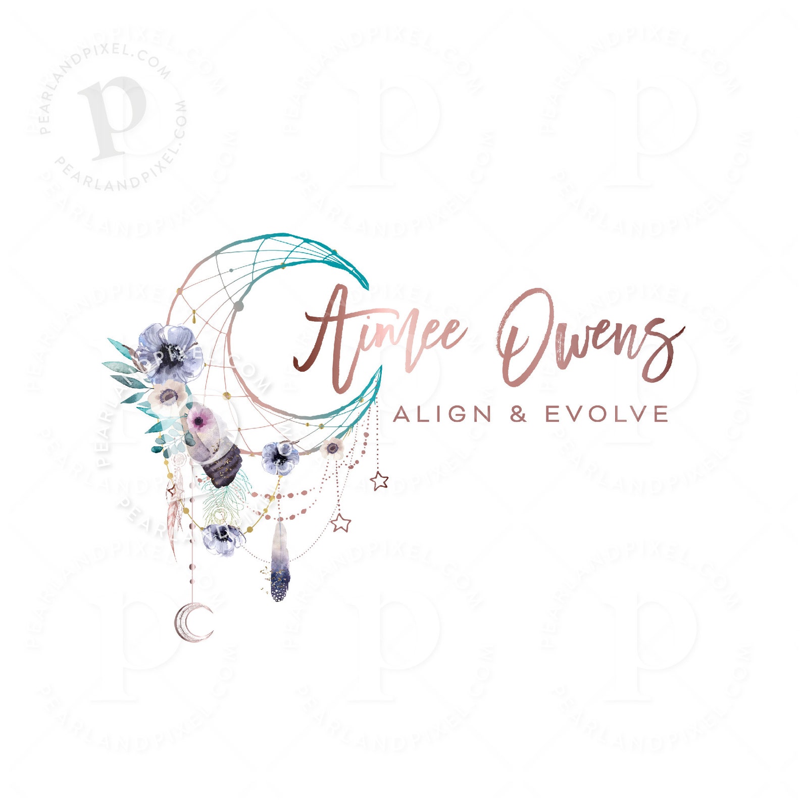 Boho Logo Bohemian Logo Design Dreamcatcher Logo Branding - Etsy