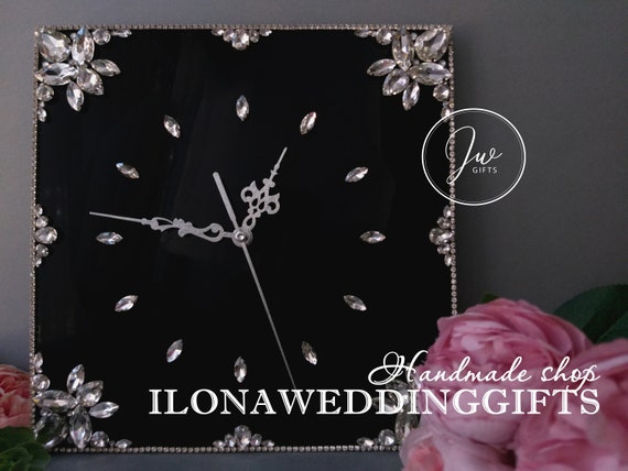 Swarovski Crystal Bling Wall Clock Clear Rhinestone Elegant | Etsy