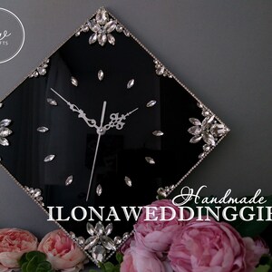 Rhombus Silent Bling Wall Clock Clear Swarovski Rhinestones - Etsy