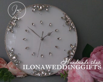 Swarovski Crystal Bling Wall Clock Clear Rhinestones Elegant | Etsy