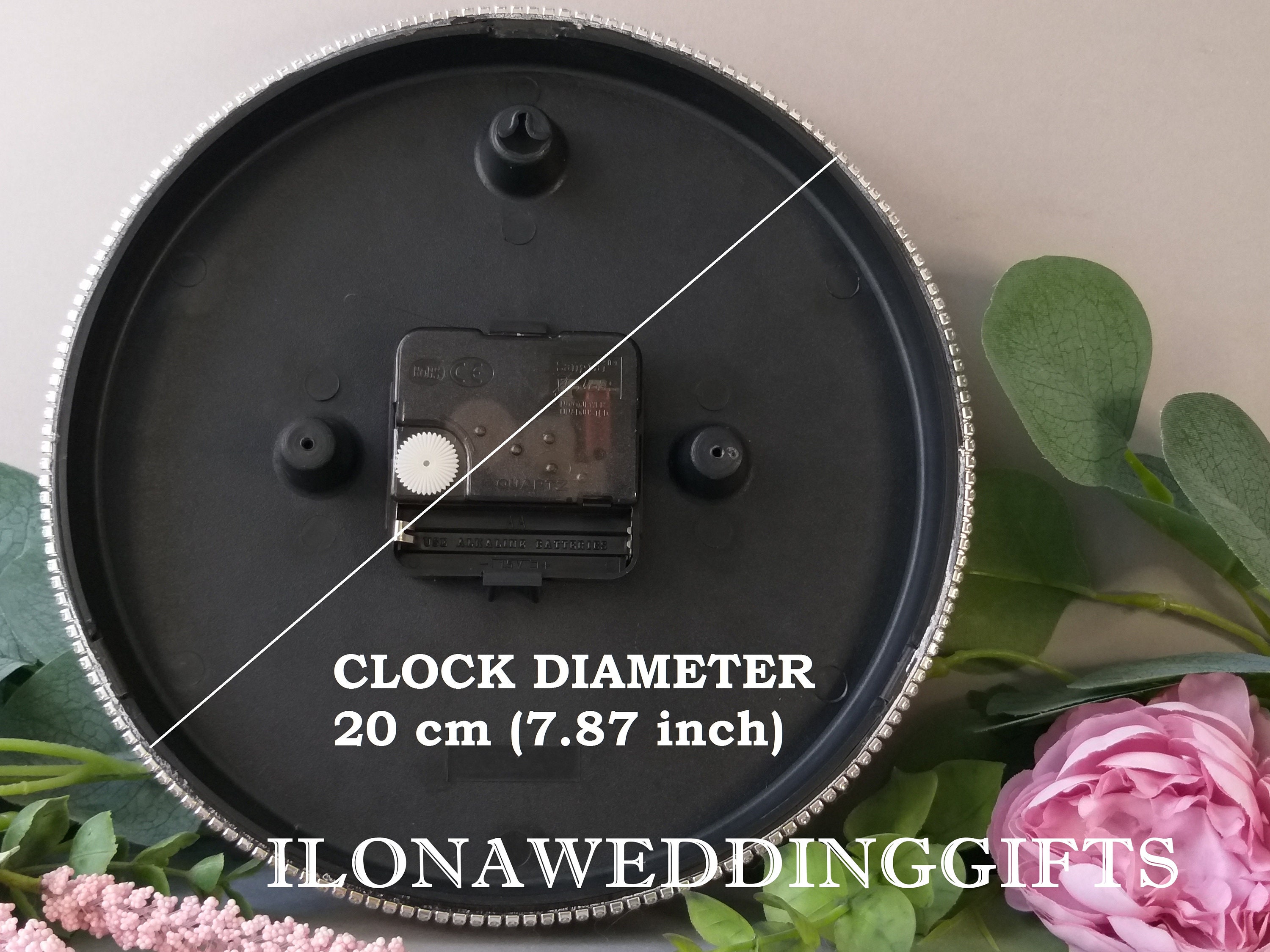 Personalized Bling Clock Wall Desk Swarovski Crystals Rhinestones ...