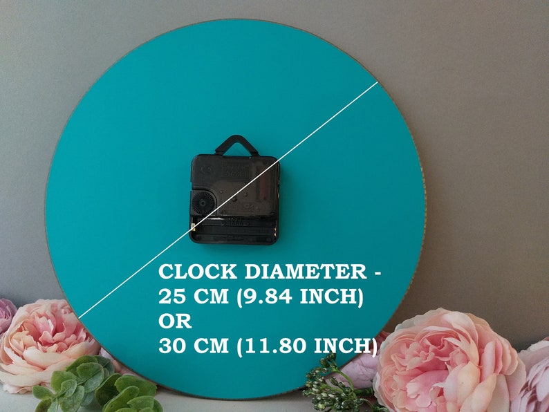 Turquoise Wall Clock Swarovski Crystals Bling Silent Glass Decor ...