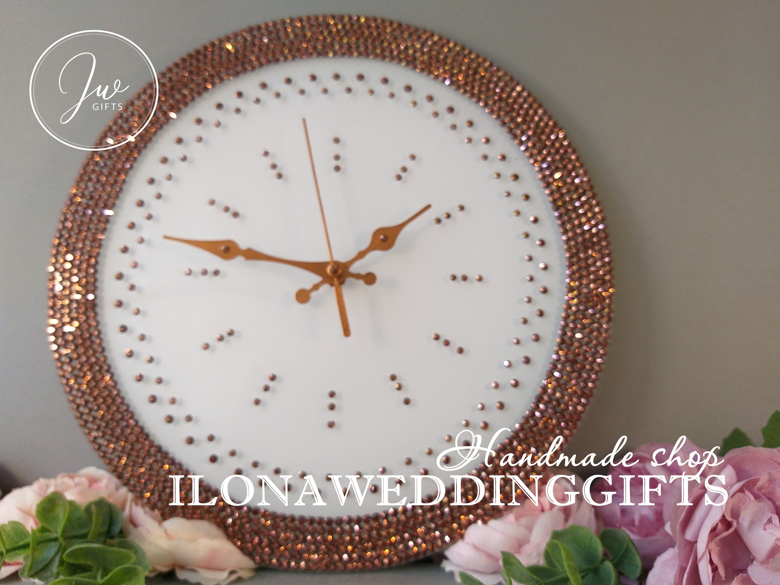 Bling Silent Wall Clock Luxury Swarovski Crystals Rhinestones - Etsy